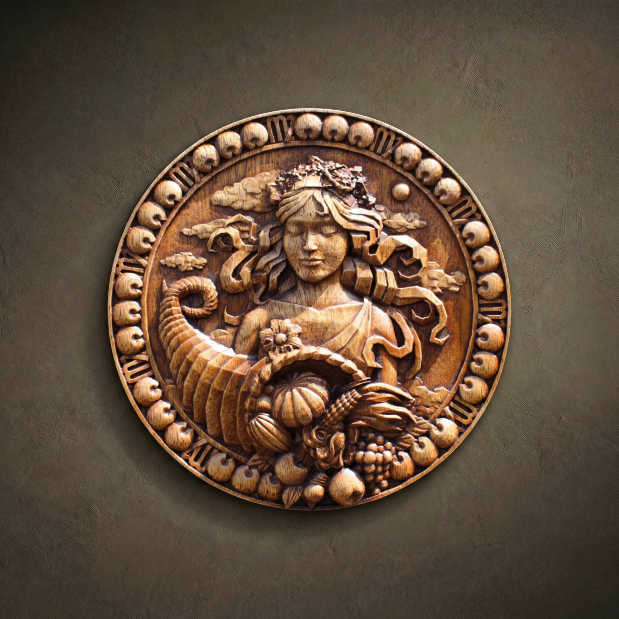 Virgo Zodiac Wood Carving, Horoscope Sign, Antique Wax Finish - Forged ...
